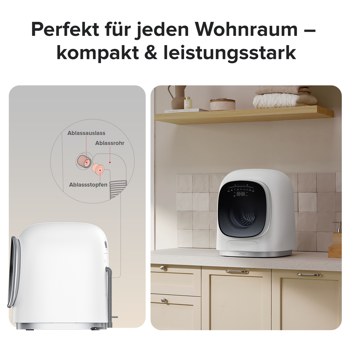 Roborock Zeo Mini Waschtrockner mit der Zeo-Cycle® Trocknungstechnologie (1 kg / 0.5 kg, 1000 ...